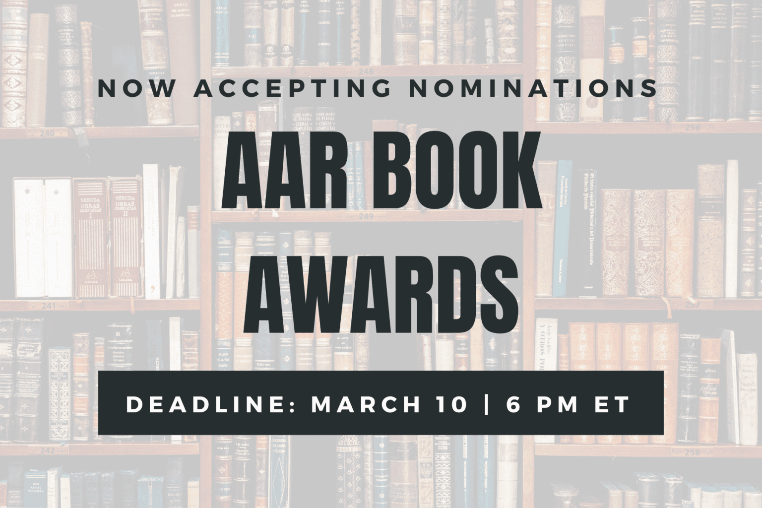 2025 Book Awards Now Accepting Nominations - AAR
